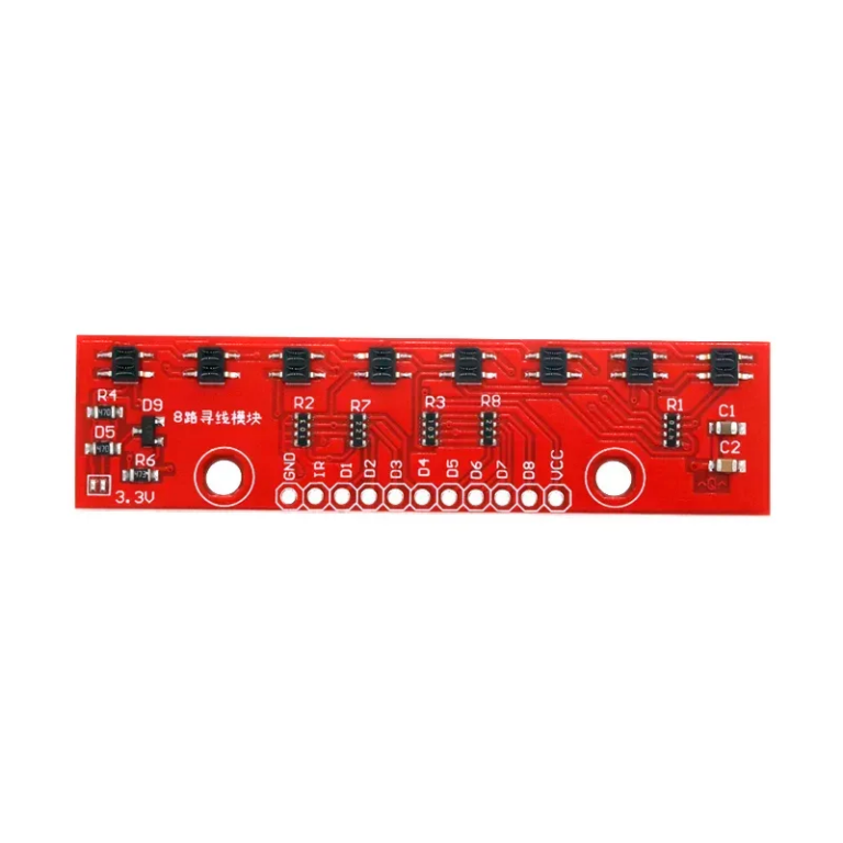 Sensor de Linea infrarrojo QTR-8A de 8 líneas - Robot Electronica